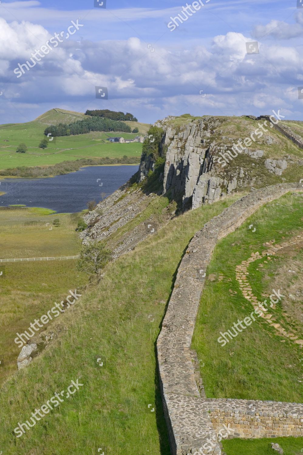 Hadrians Wall Crag Lough Britain England Editorial Stock Photo - Stock ...