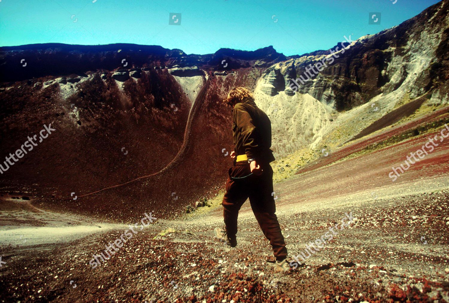 Scree Running On Mount Tarawera New Editorial Stock Photo - Stock Image ...