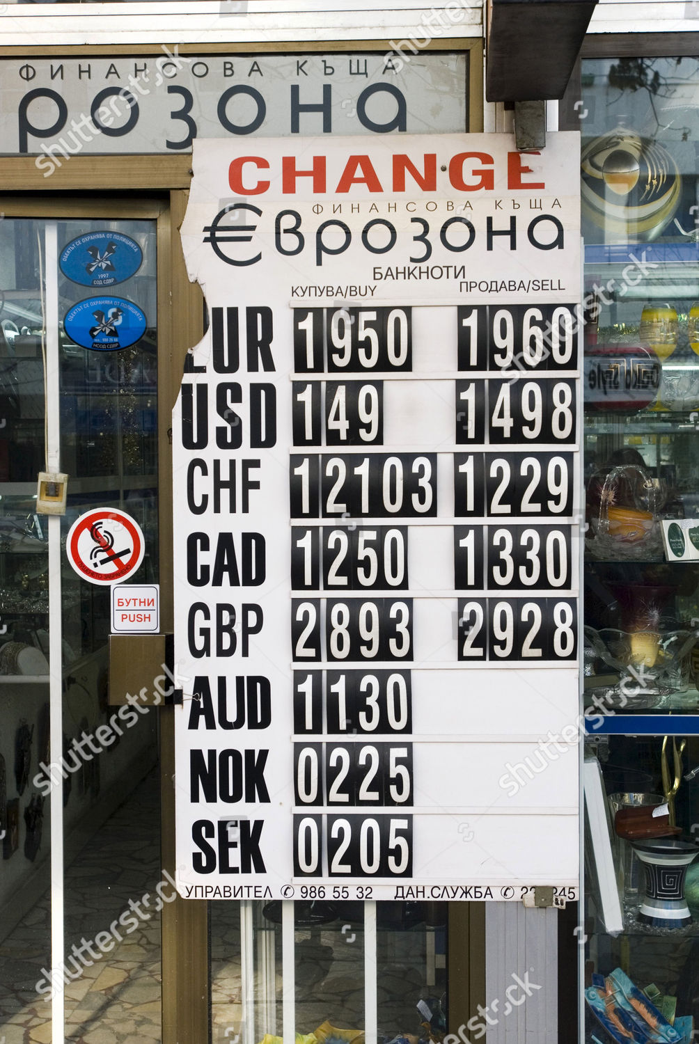 Currency Exchange Notice Board Sofia Bulgaria Editorial Stock Photo ...