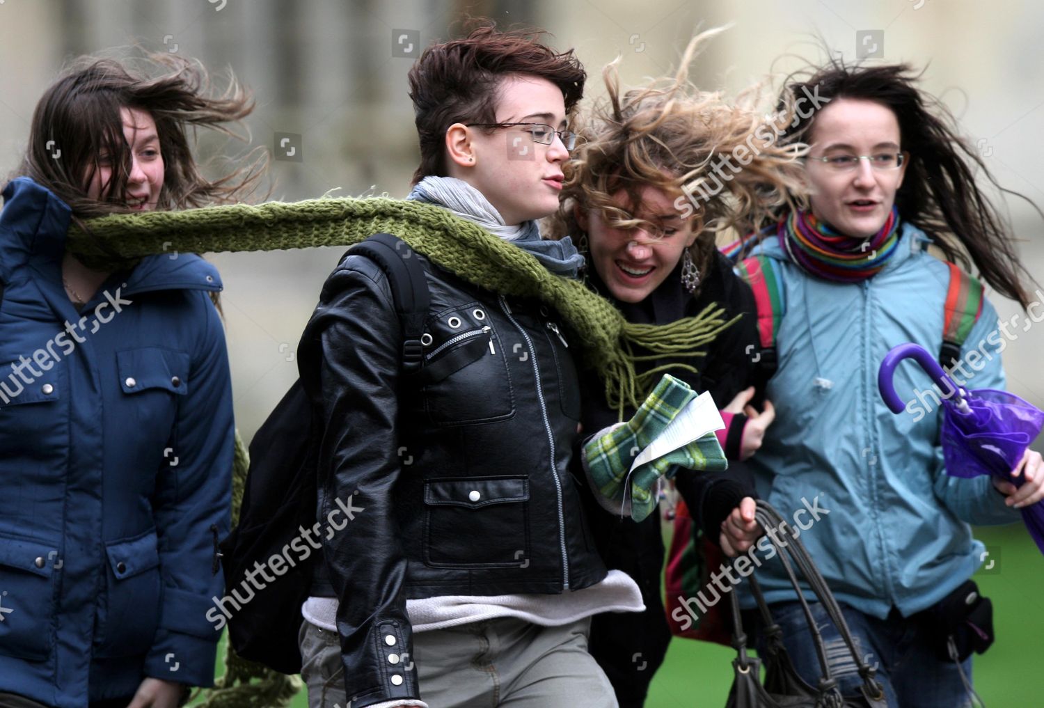 People Struggle Against Gusty Conditions Winds Editorial Stock Photo ...