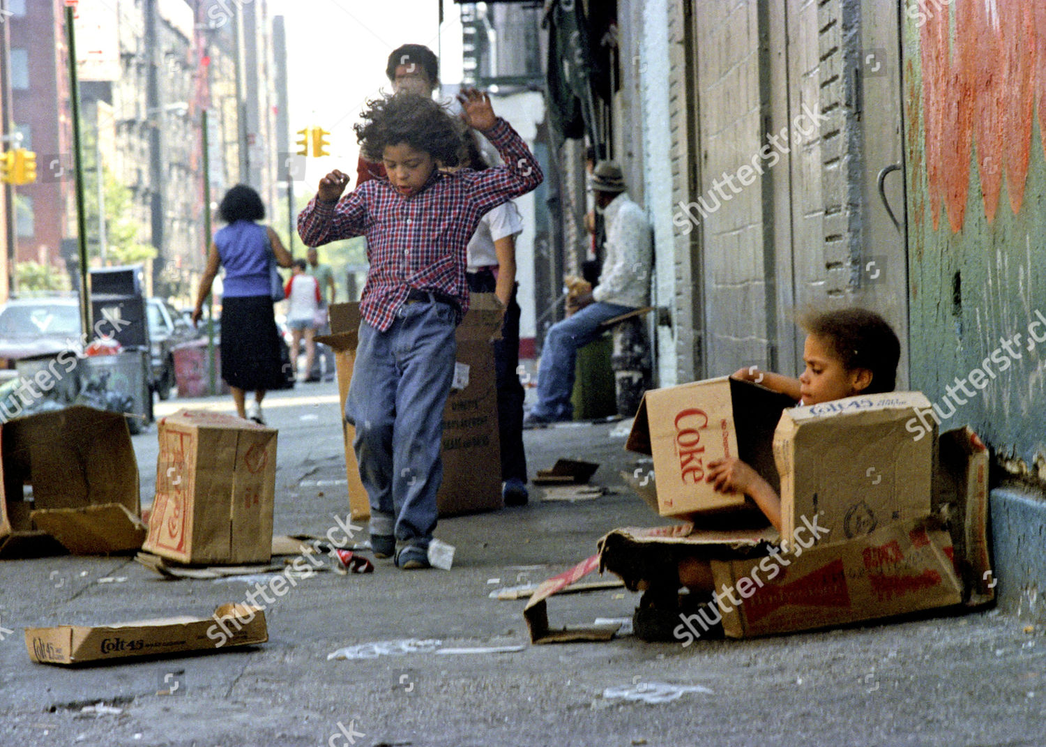 Children Playing Cardboard Boxes Street New Editorial Stock Photo ...