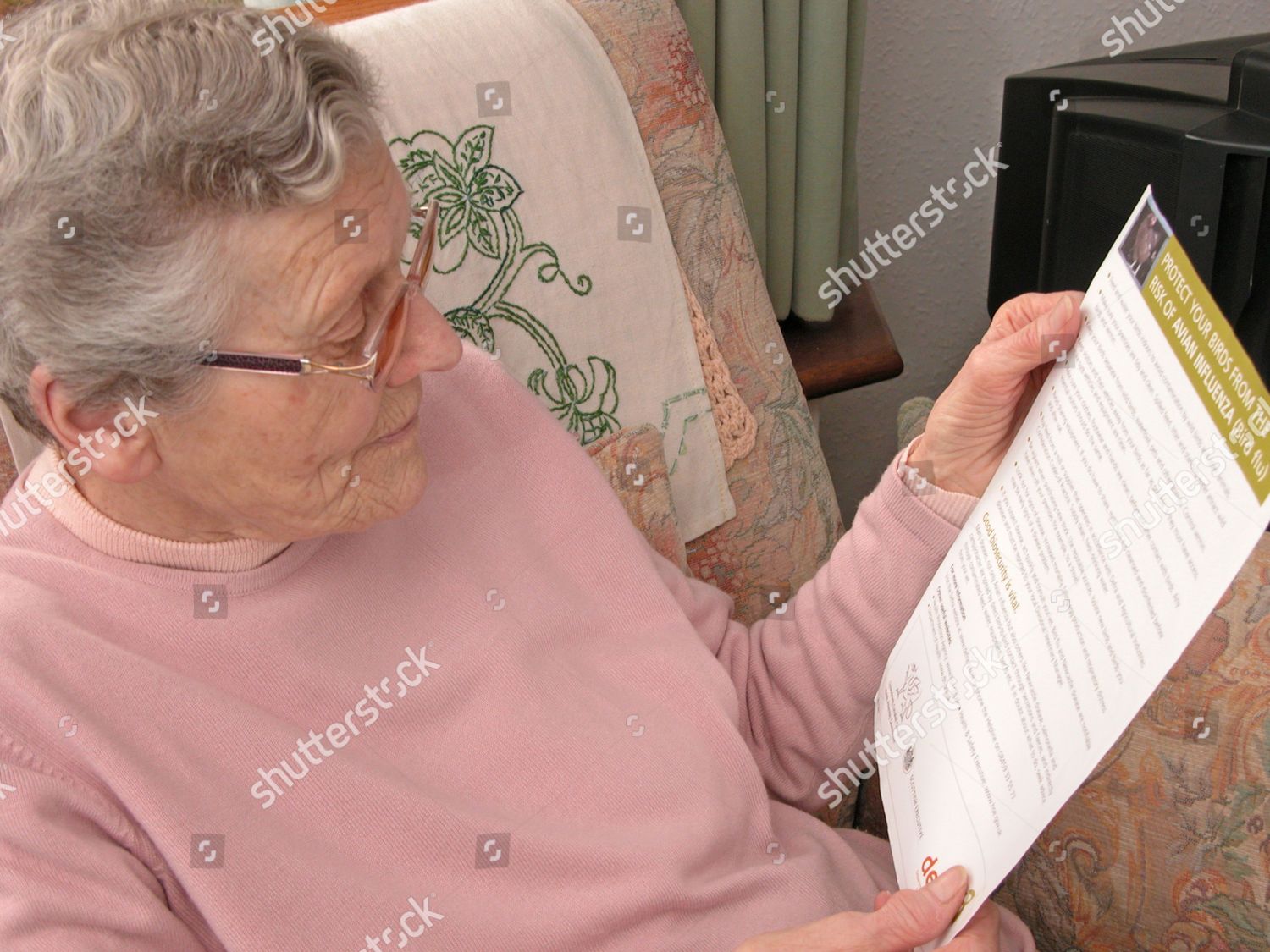 Smallholder Reading Pamphlet Defra On Avian Editorial Stock Photo ...