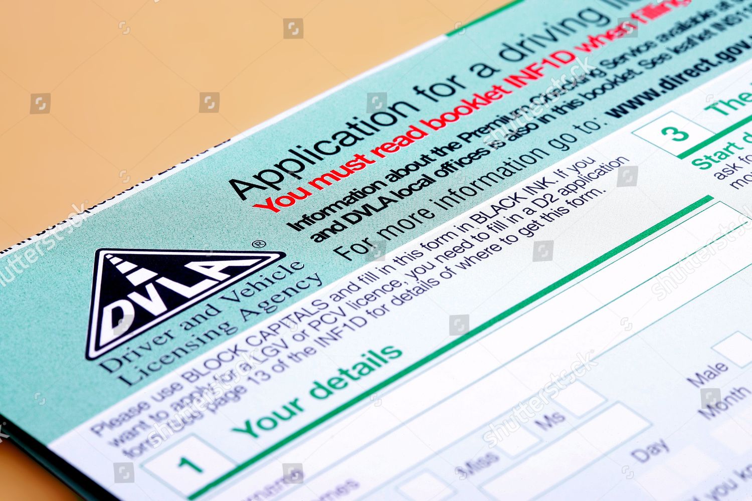 Driving Licence Application Form Editorial Stock Photo - Stock Image ...
