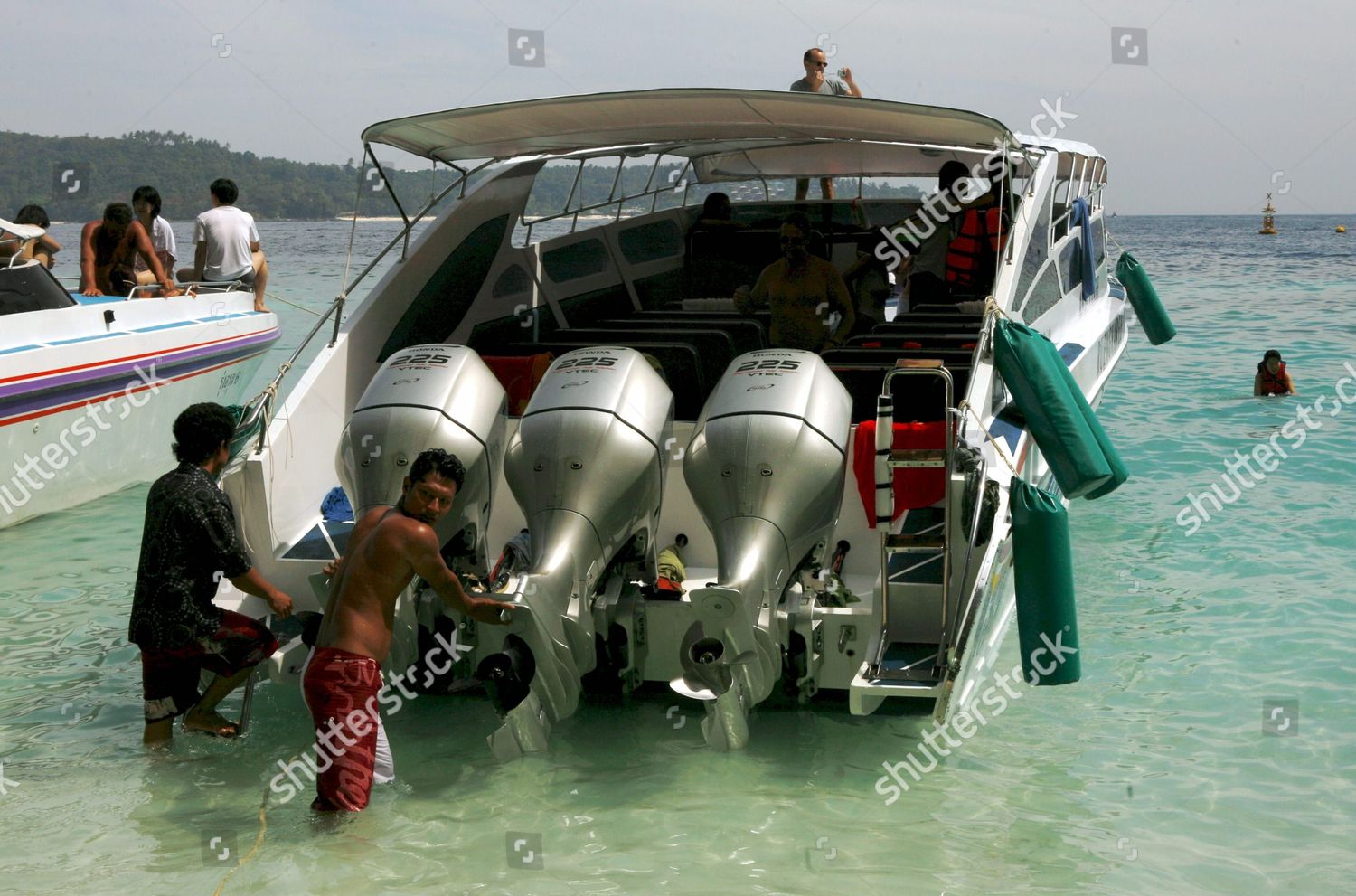 Tripleengine Tourist Speed Boat During Boat Editorial Stock Photo ...