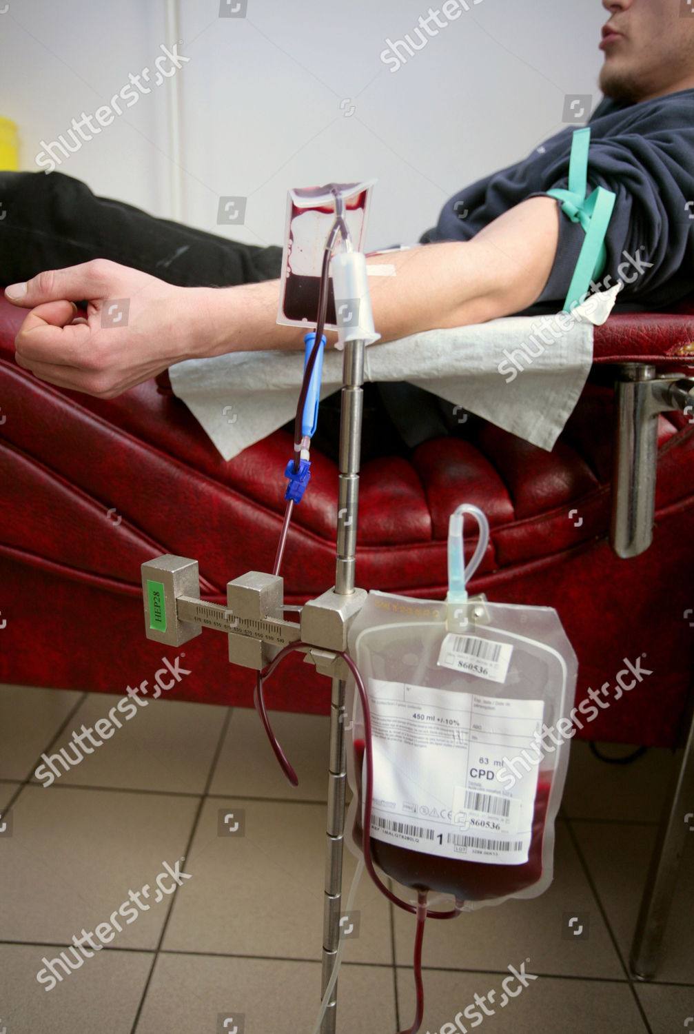 Blood Donor Sterile Needle Inserted Arm Editorial Stock Photo - Stock ...