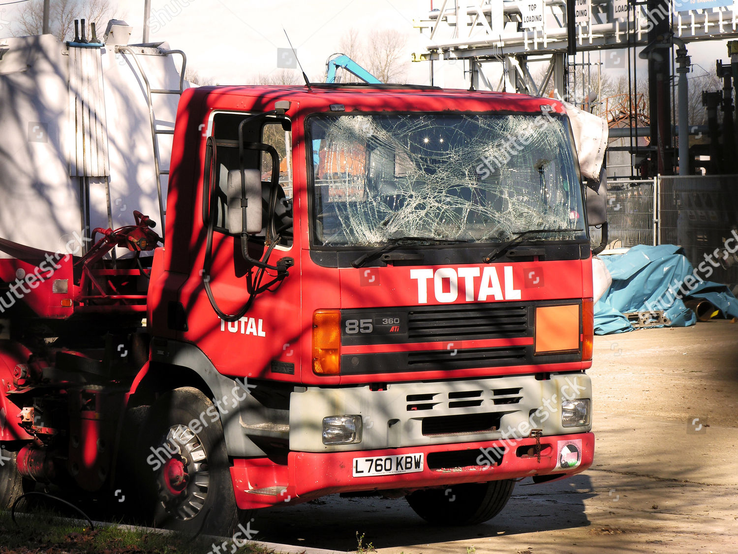 Smashed Lorry Still Inside Buncefield Fuel Editorial Stock Photo ...