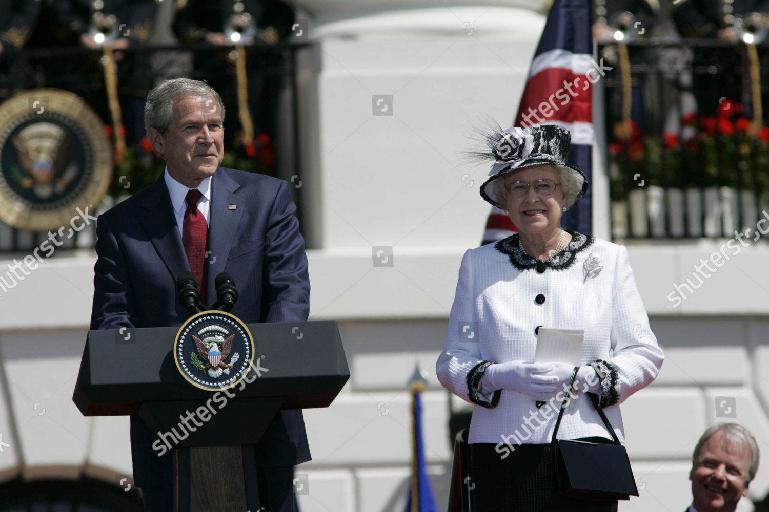 Queen Elizabeth Ii President George W Editorial Stock Photo - Stock ...
