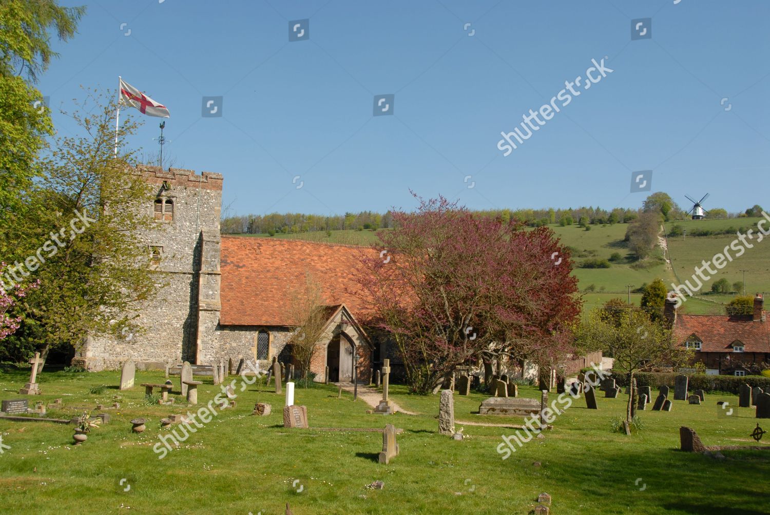 St Mary Virgin Church Windmill On Editorial Stock Photo - Stock Image ...