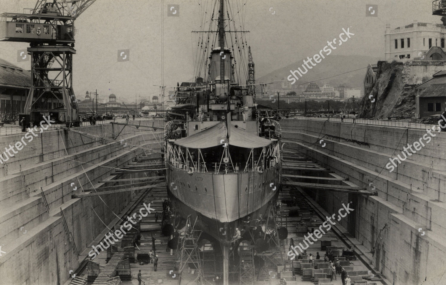 CRUISER HMS 'EXETER' DRY DOCK RIO Editorial Stock Photo - Stock Image ...