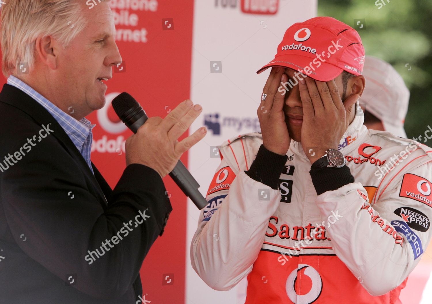 Steve Ryder Interviewing Lewis Hamilton Hamilton Editorial Stock Photo ...