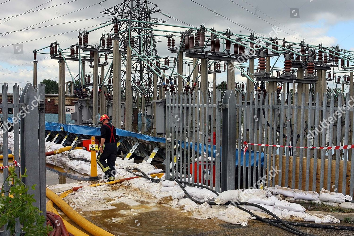 Flood Defences Holding Back Flood Water Editorial Stock Photo - Stock ...