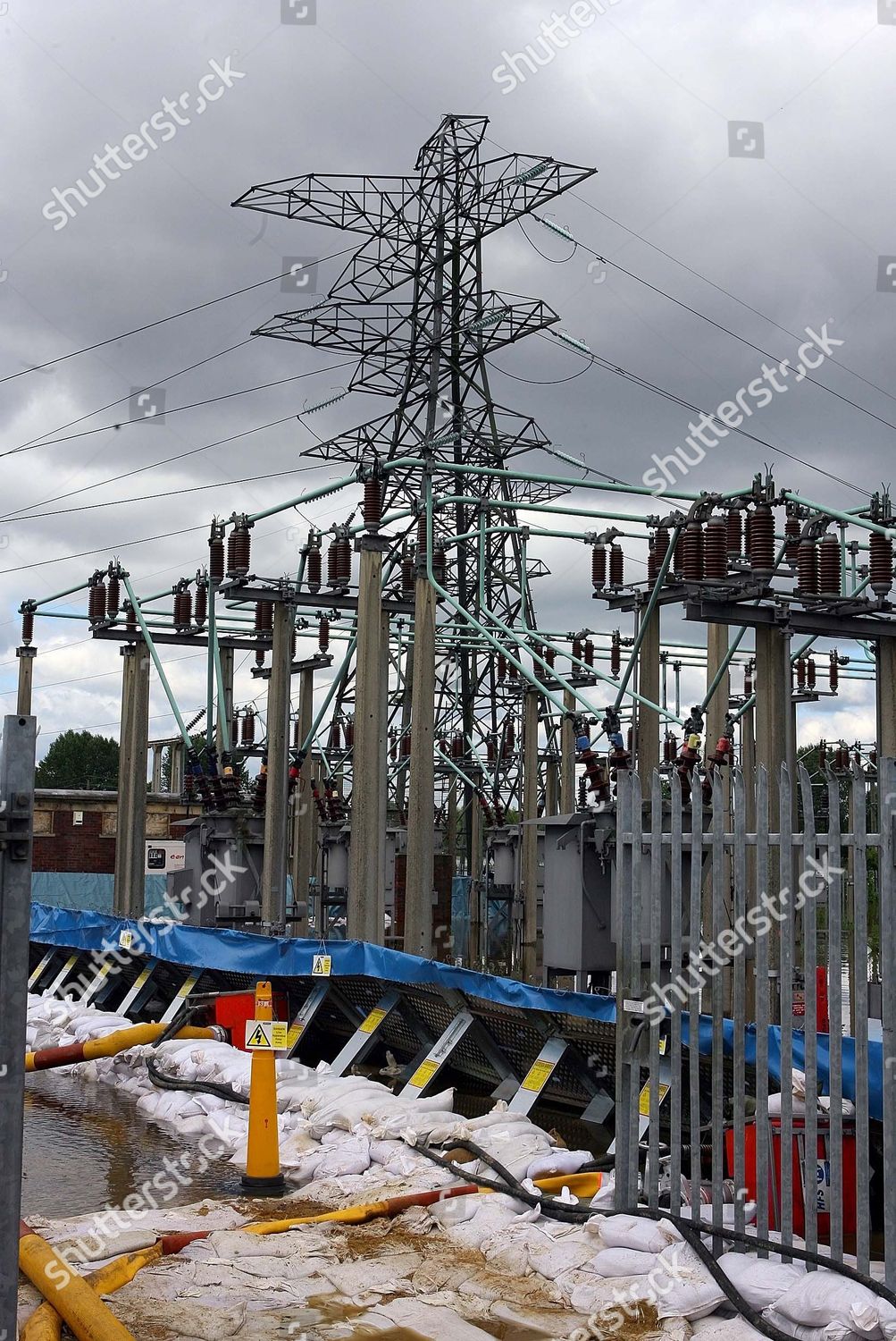 Flood Defences Holding Back Flood Water Editorial Stock Photo - Stock ...
