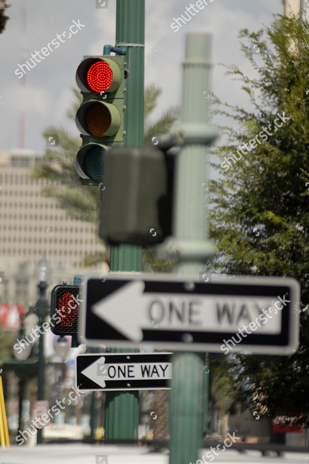 One Way Signs Traffic Lights On Editorial Stock Photo - Stock Image ...