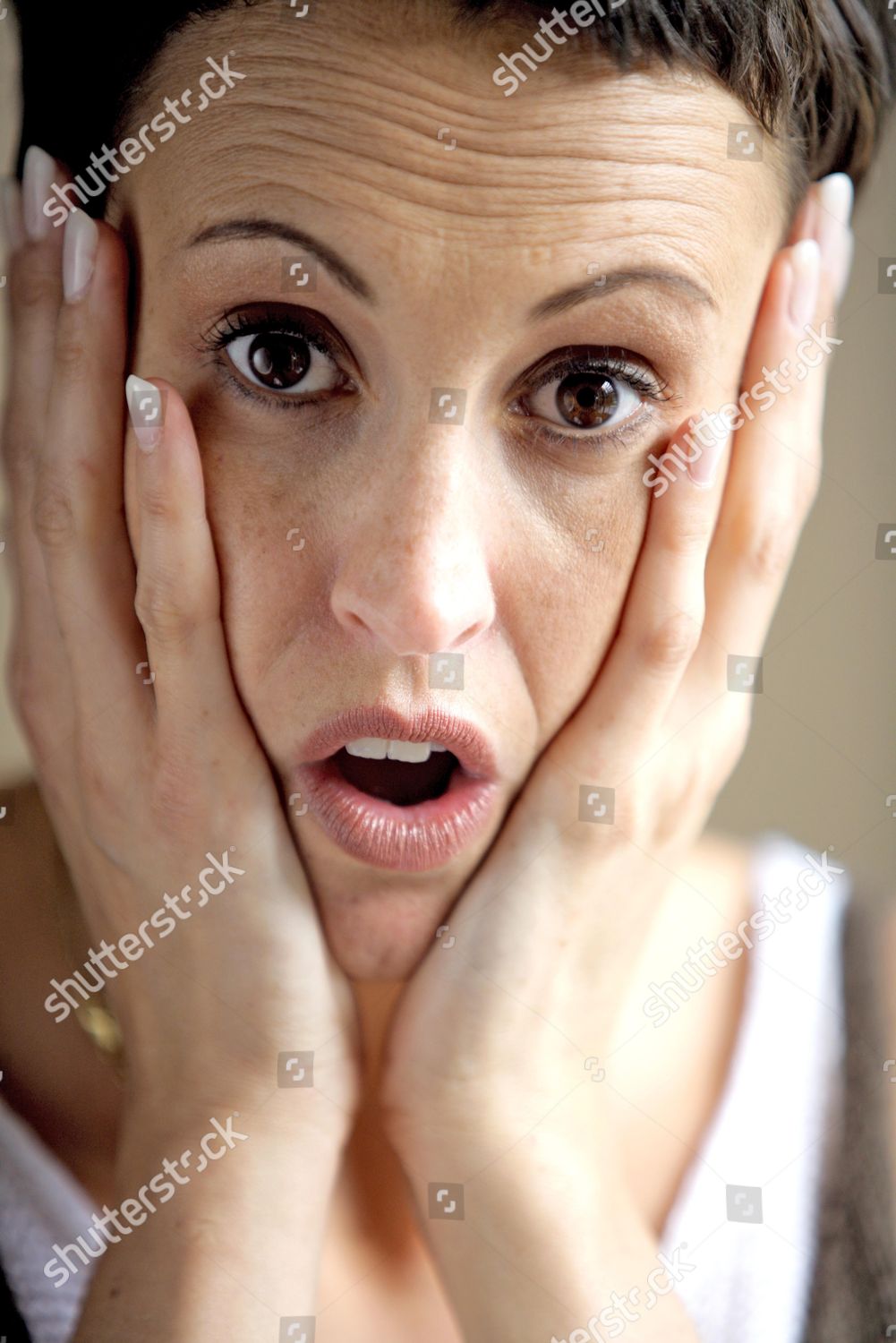 Model Released Young Woman Looking Startled Editorial Stock Photo ...
