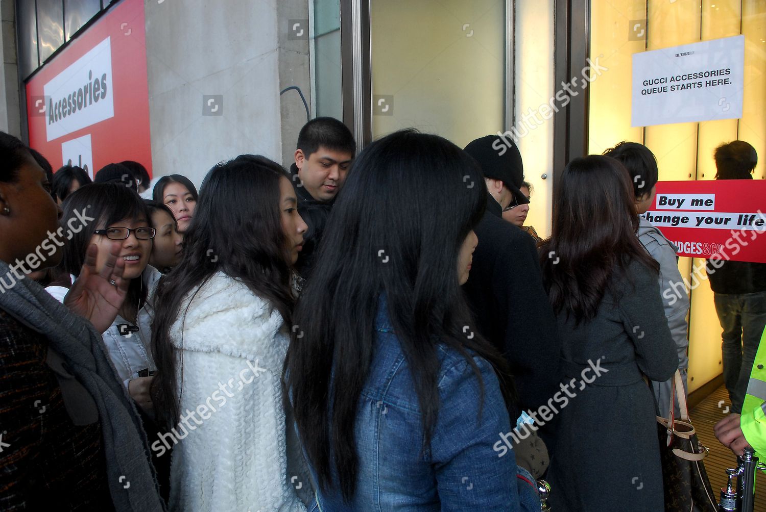 Customers Queue Outside Selfridges Store Gucci Editorial Stock Photo ...