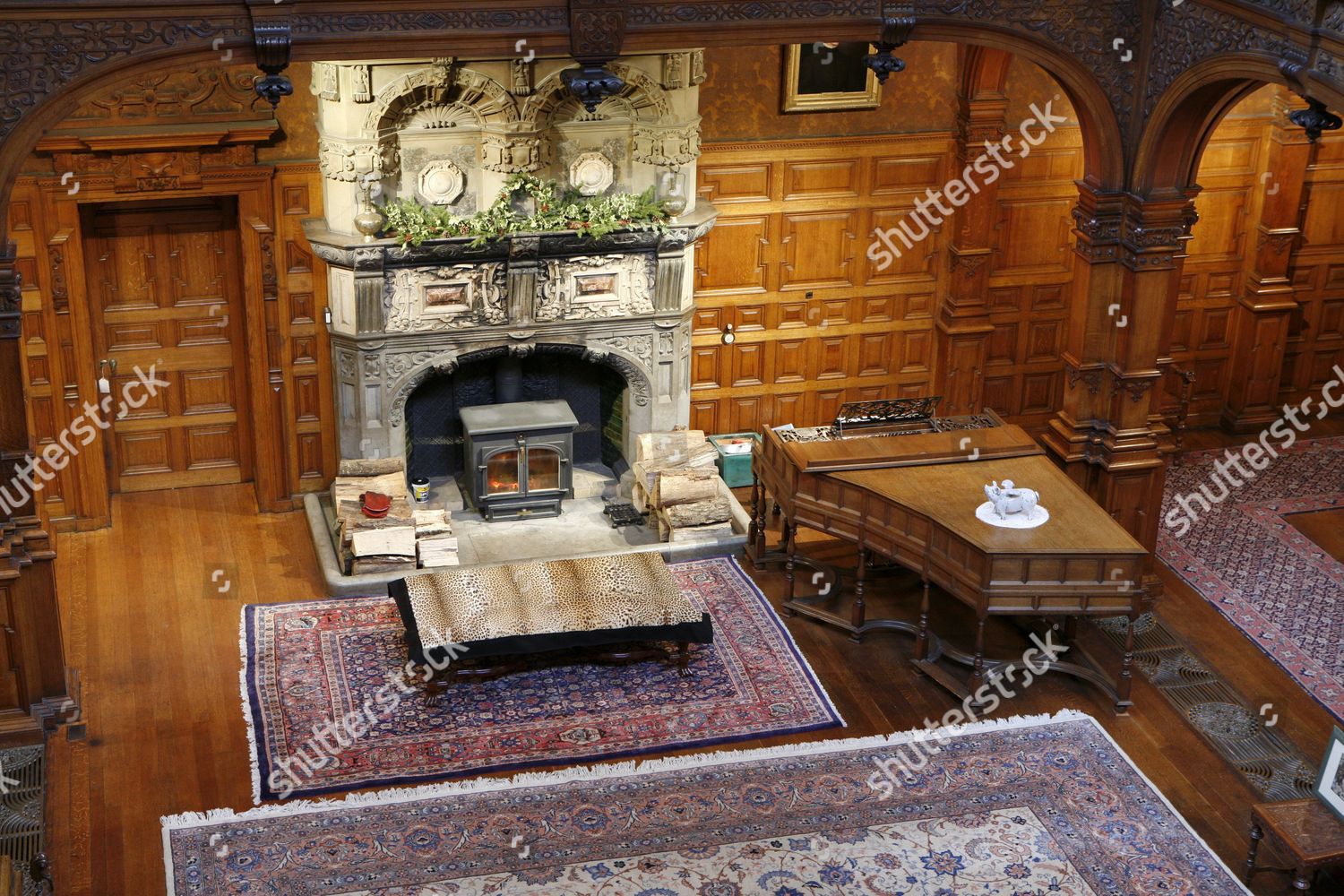 Great Hall Fireplace Stokesay Court Editorial Stock Photo - Stock Image ...