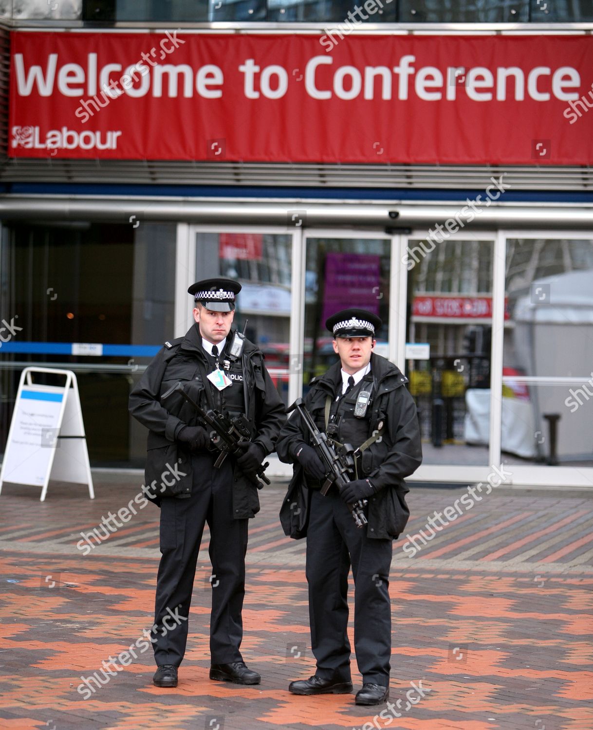 Police Officers Guard Entrance Conference Centre Editorial Stock Photo ...