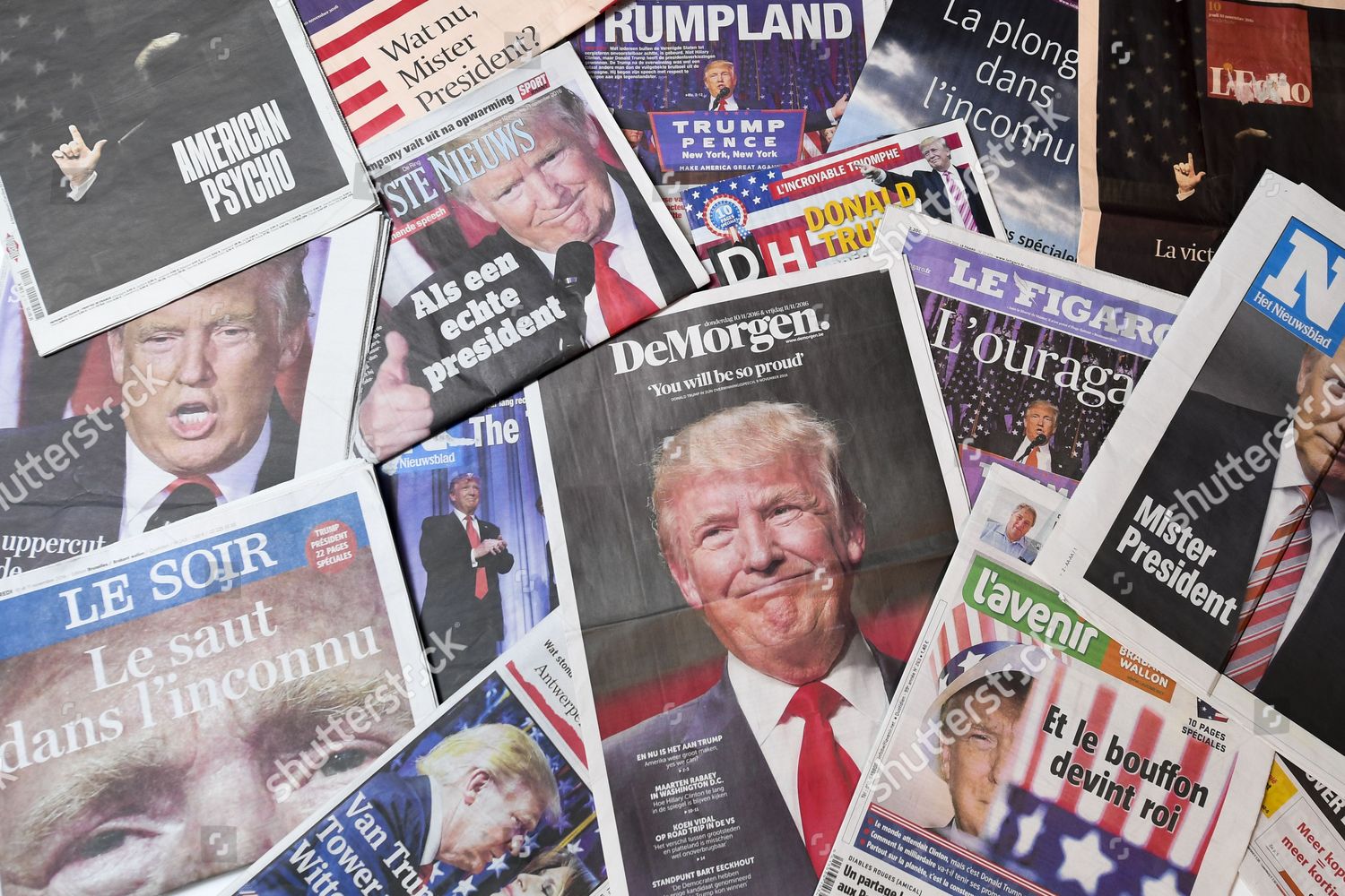 Selection Belgian Newspapers Covering Victory 45th Editorial Stock ...