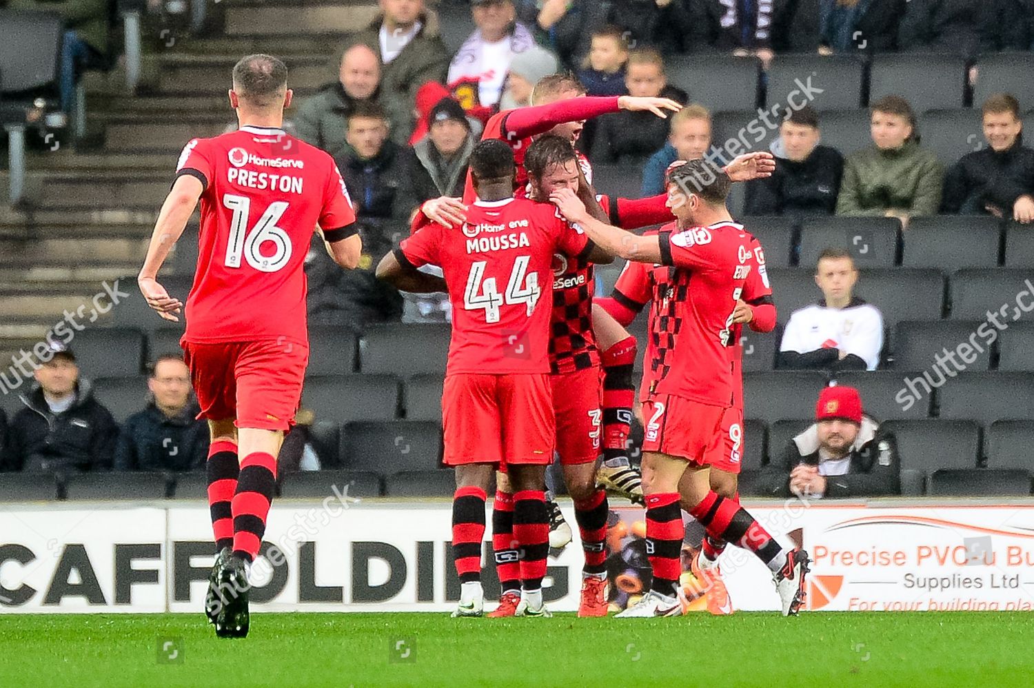 Walsall Players Celebrate Walsall Defender On Editorial Stock Photo ...