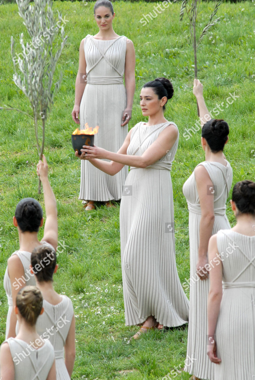 Actress Maria Nafpliotou Olympic Flame Editorial Stock Photo - Stock ...
