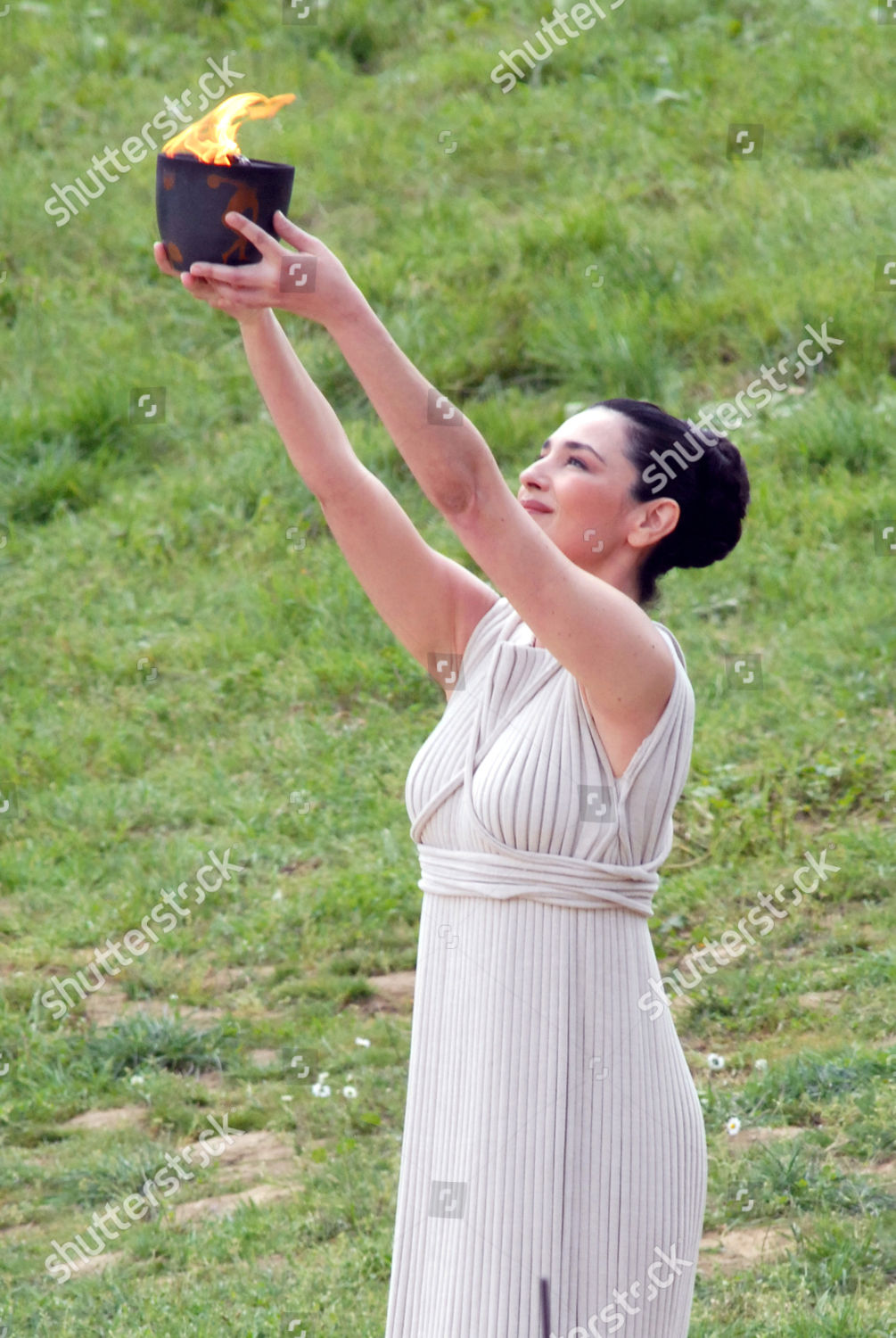 Actress Maria Nafpliotou Olympic Flame Editorial Stock Photo - Stock ...