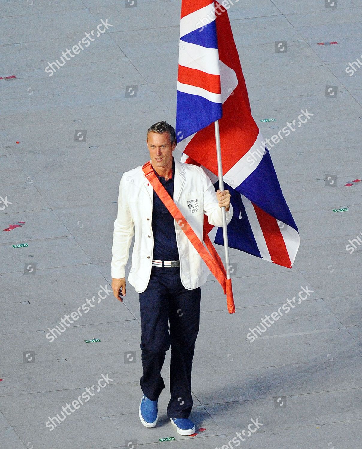 Gbr Flag Bearer Mark Foster Swimmer Editorial Stock Photo - Stock Image ...