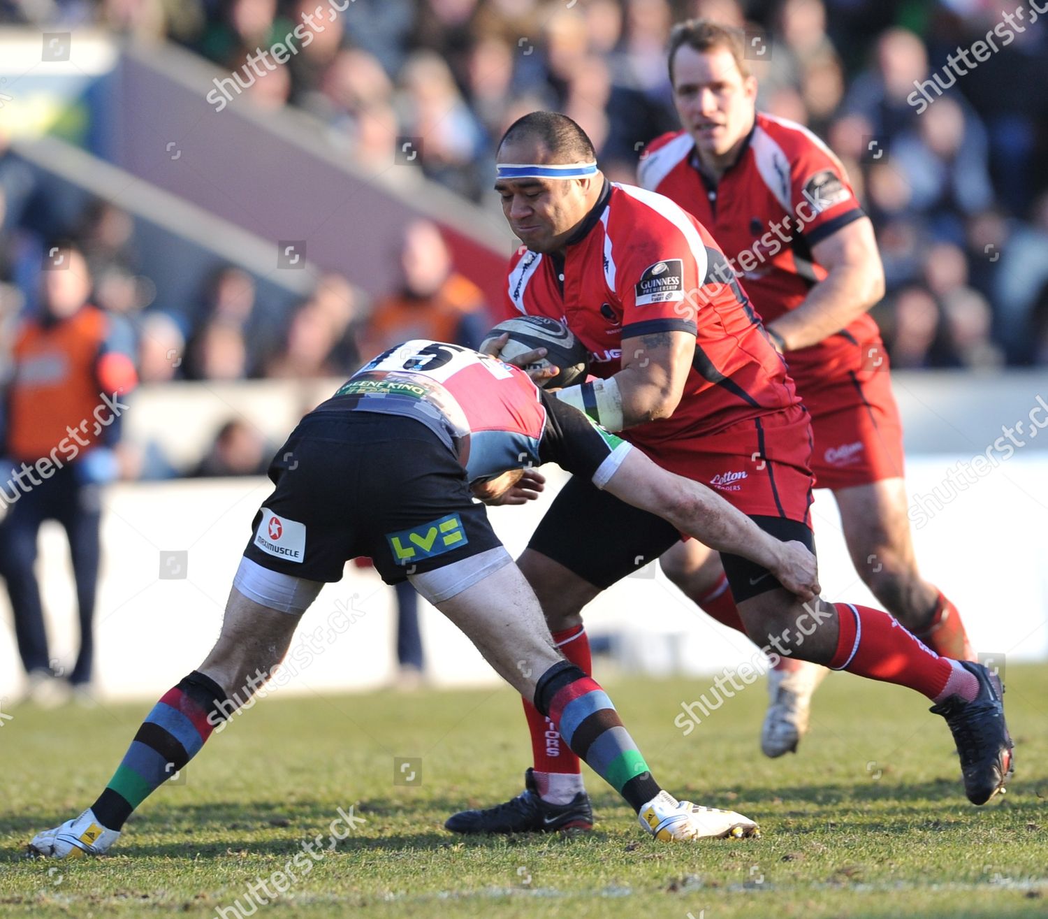 Aleki Lutui Worcester Warriors Charges Into Editorial Stock Photo ...