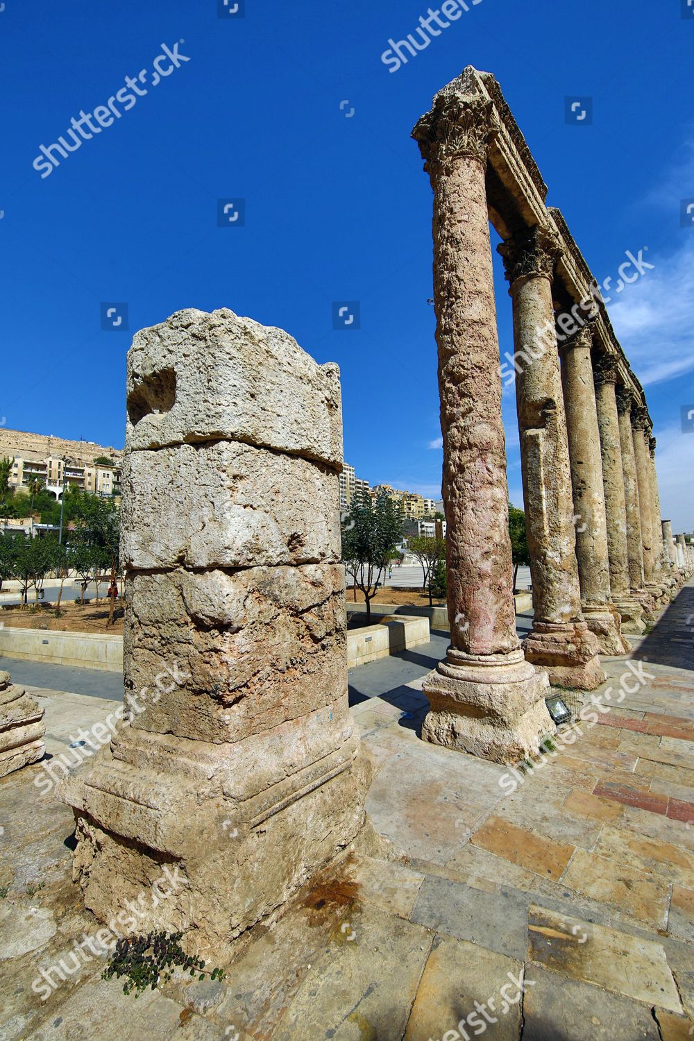 Pillars On Hashemite Plaza Old City Editorial Stock Photo - Stock Image ...