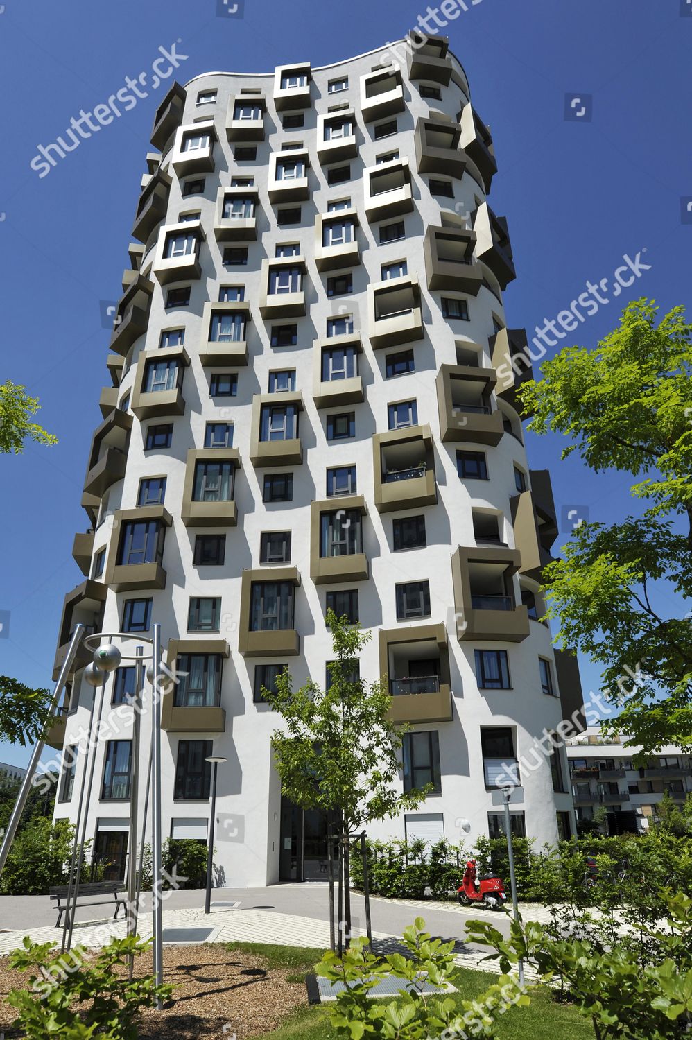 Modern Highrise Building Residential Area Newlybuilthofmann Editorial ...