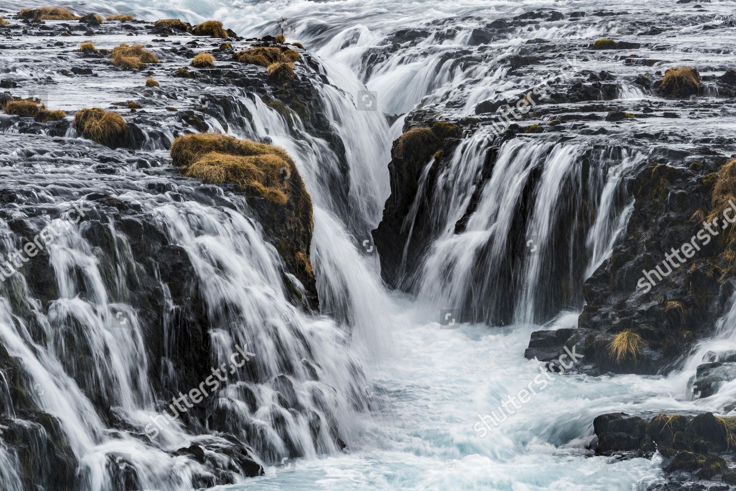 Bruarfoss Waterfall Winter Selfoss Southern Region Editorial Stock ...