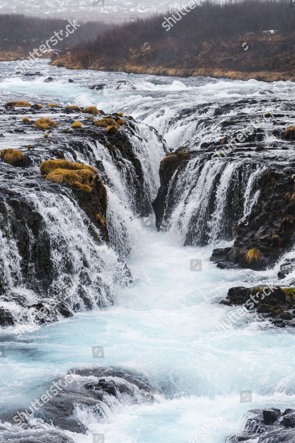 Bruarfoss Waterfall Winter Selfoss Southern Region Editorial Stock ...