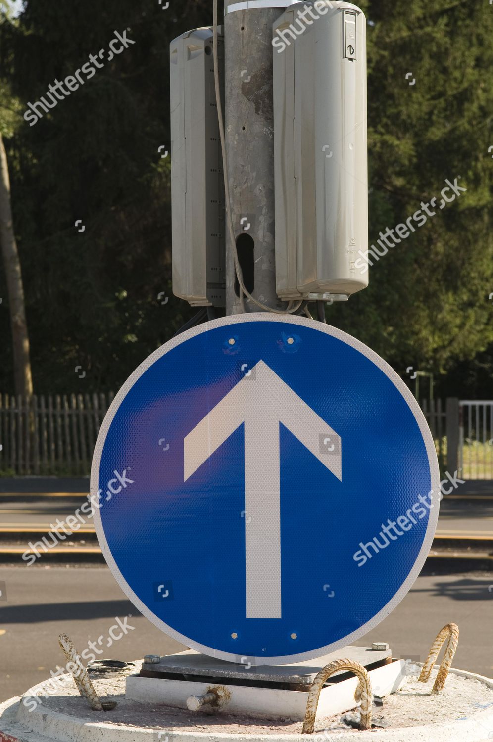 Traffic Direction Arrow Keep Straight Munich Editorial Stock Photo ...