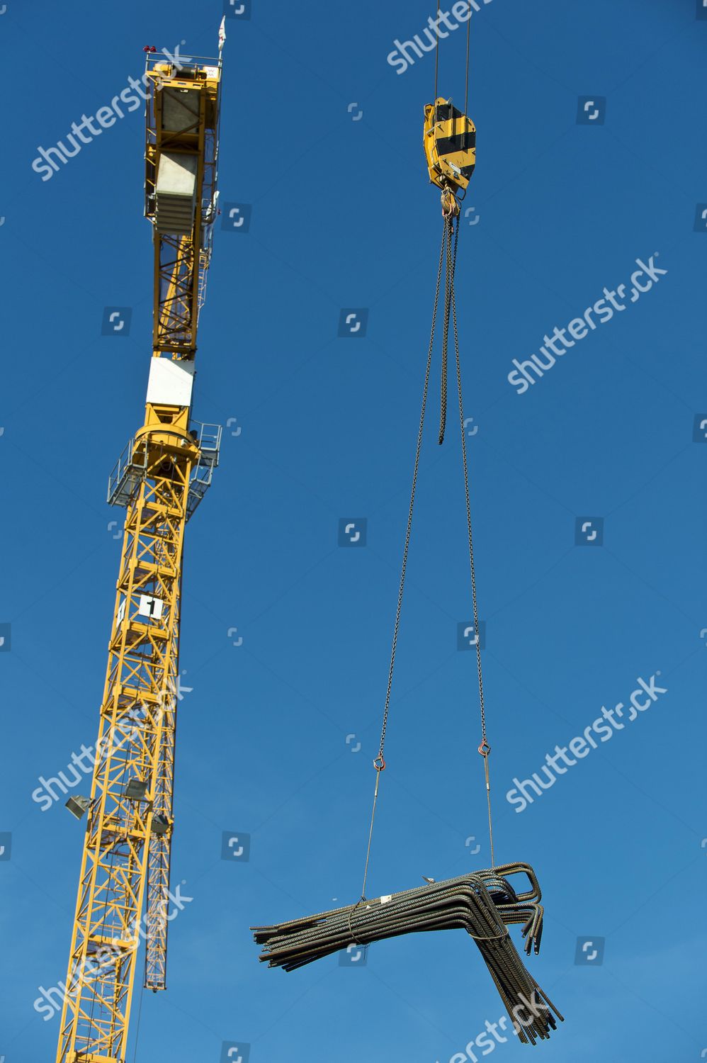 Reinforcing Steel Being Lifted By Crane Editorial Stock Photo - Stock ...