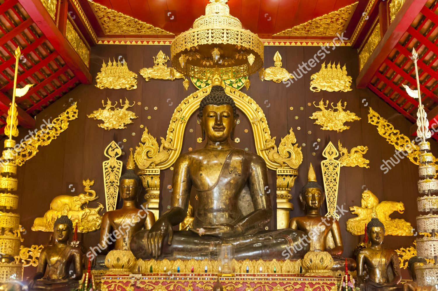 Sacred Buddha Statue Ubosoth Bot Temple Editorial Stock Photo - Stock ...