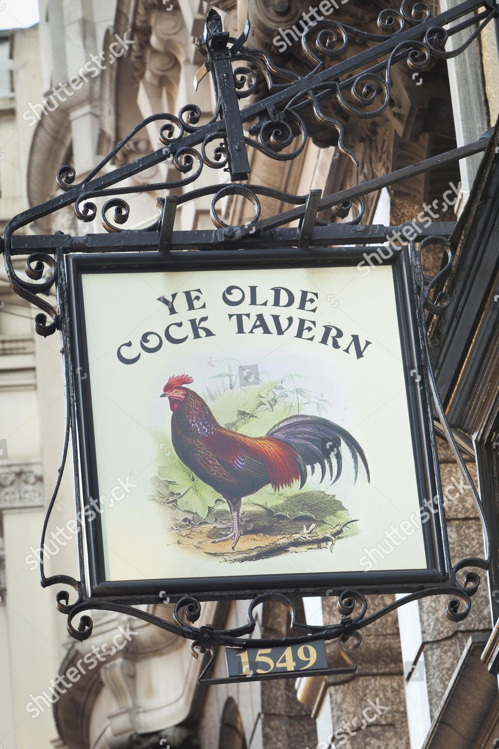 Hanging Sign Ye Olde Cock Tavern Editorial Stock Photo - Stock Image ...
