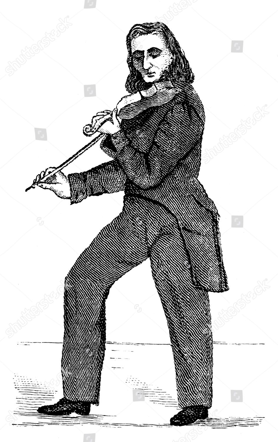Historical Drawing Portrait Nicolo Niccolo Paganini Editorial Stock ...