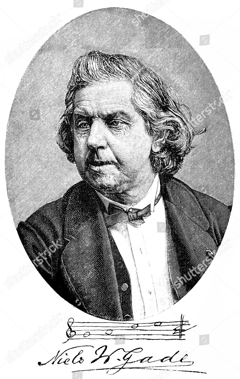 Historical Drawing Portrait Niels Wilhelm Gade Editorial Stock Photo ...