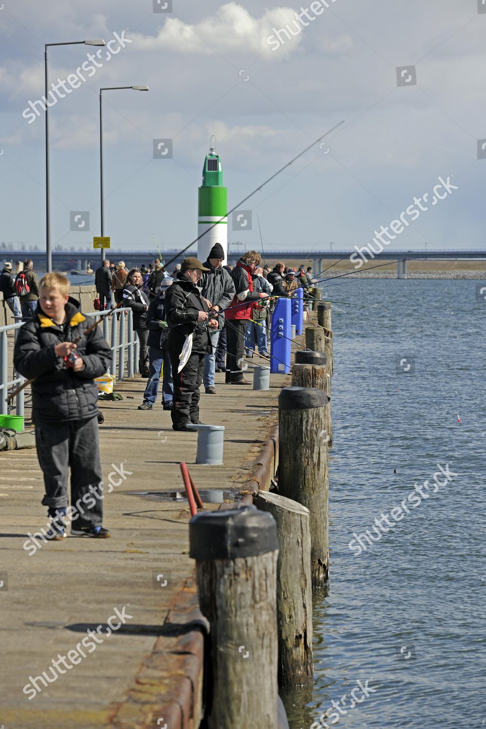 Anglers On Pier Fishing Herring Historic Editorial Stock Photo - Stock ...