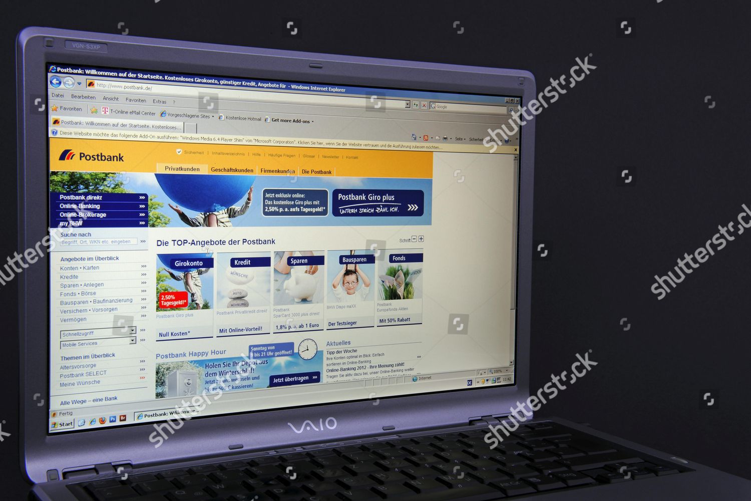 Website Postbank Webpage On Screen Sony Editorial Stock Photo - Stock ...