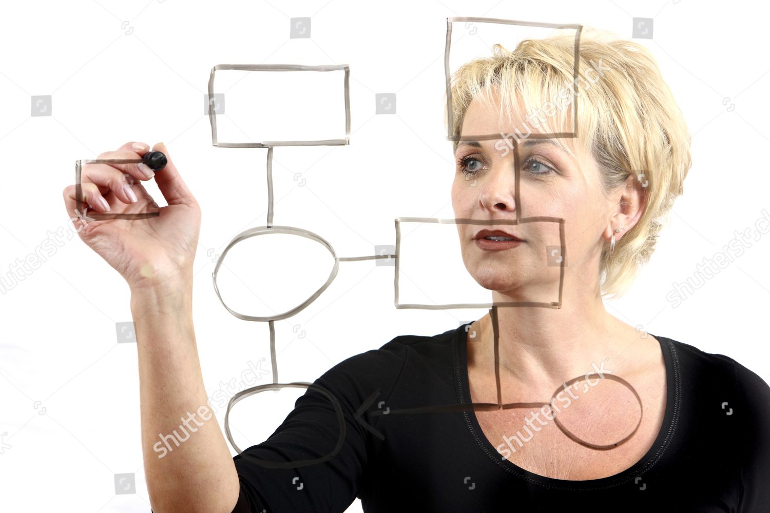 Model Released Woman Drawing Mind Map Editorial Stock Photo - Stock ...