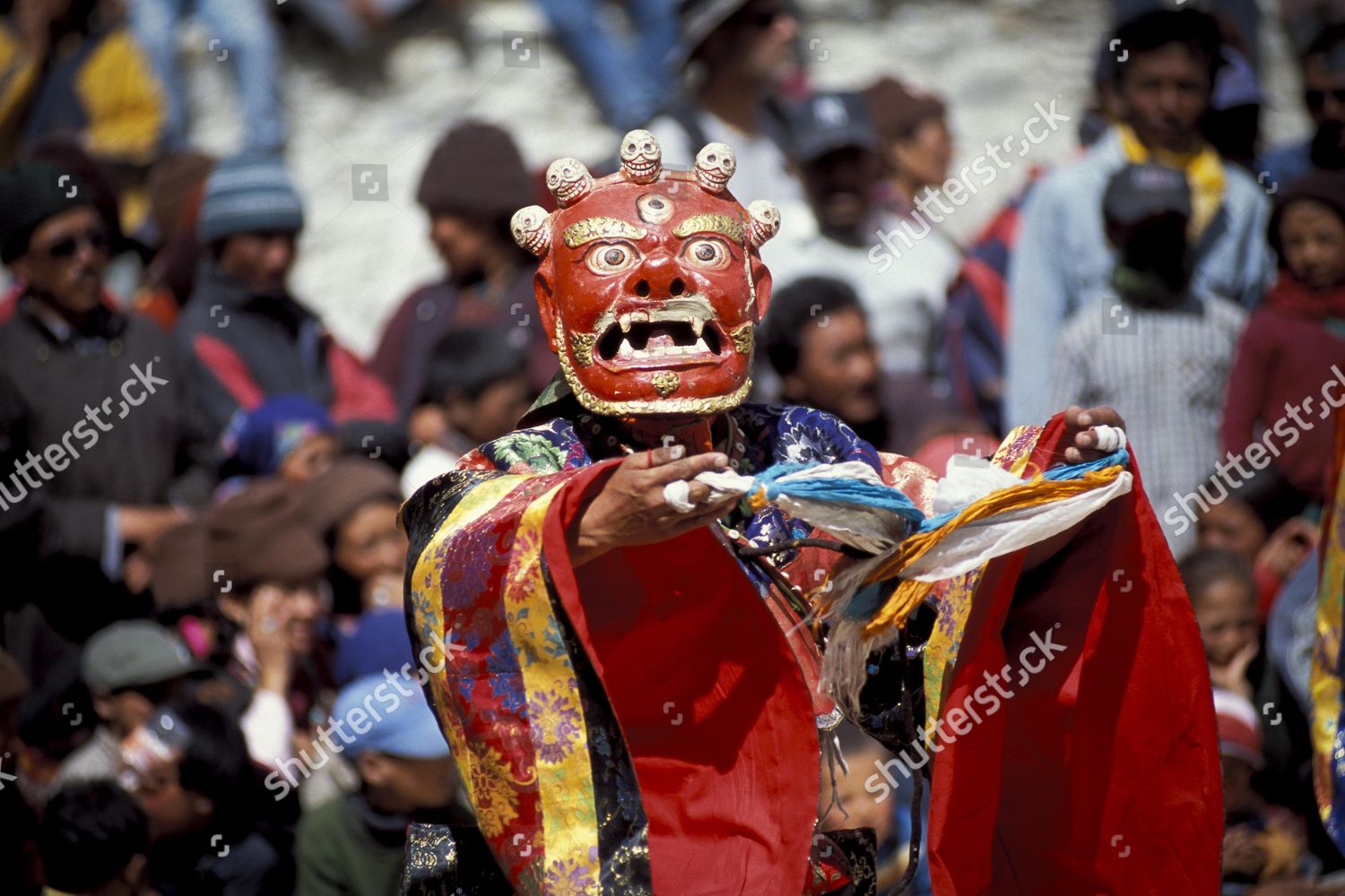 Cham Dancer Red Mask Tibetan Masked Editorial Stock Photo - Stock Image ...