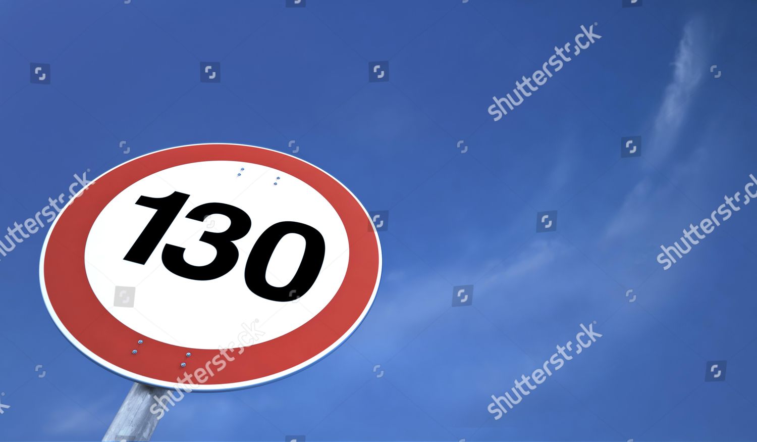 Traffic Sign Speed Limit 130 Kmh Editorial Stock Photo - Stock Image ...