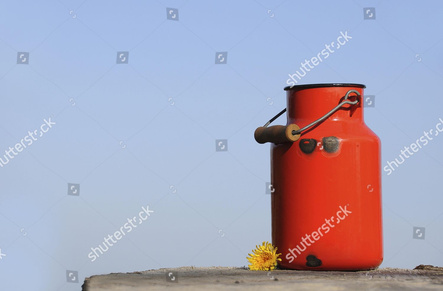 Old Red Milk Can Churn Editorial Stock Photo - Stock Image | Shutterstock