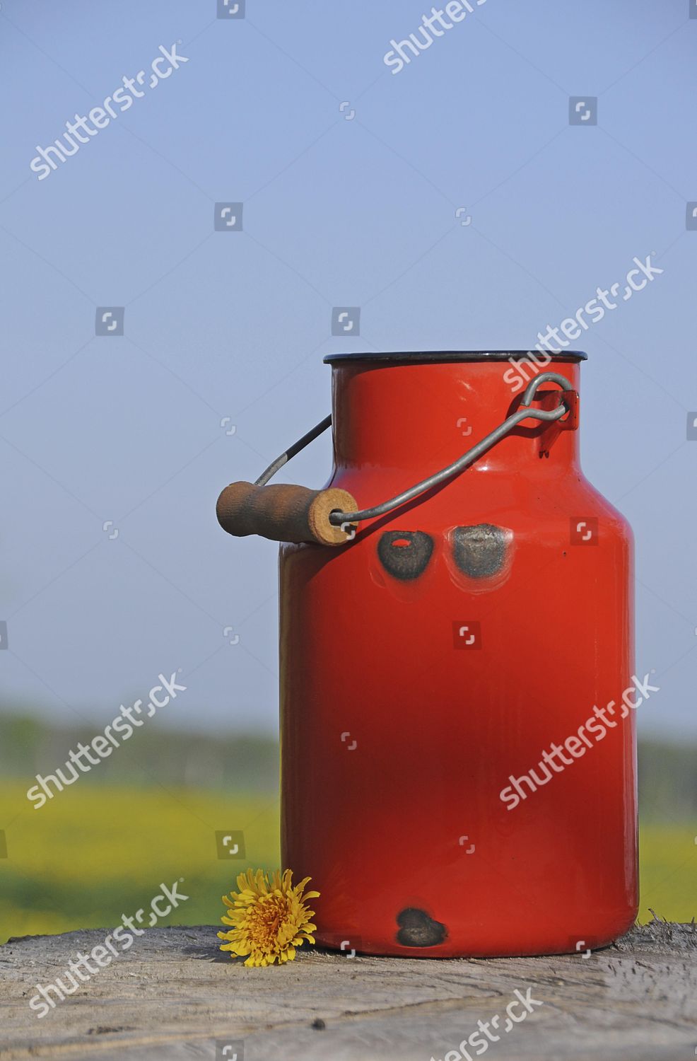Old Red Milk Can Churn Editorial Stock Photo - Stock Image | Shutterstock