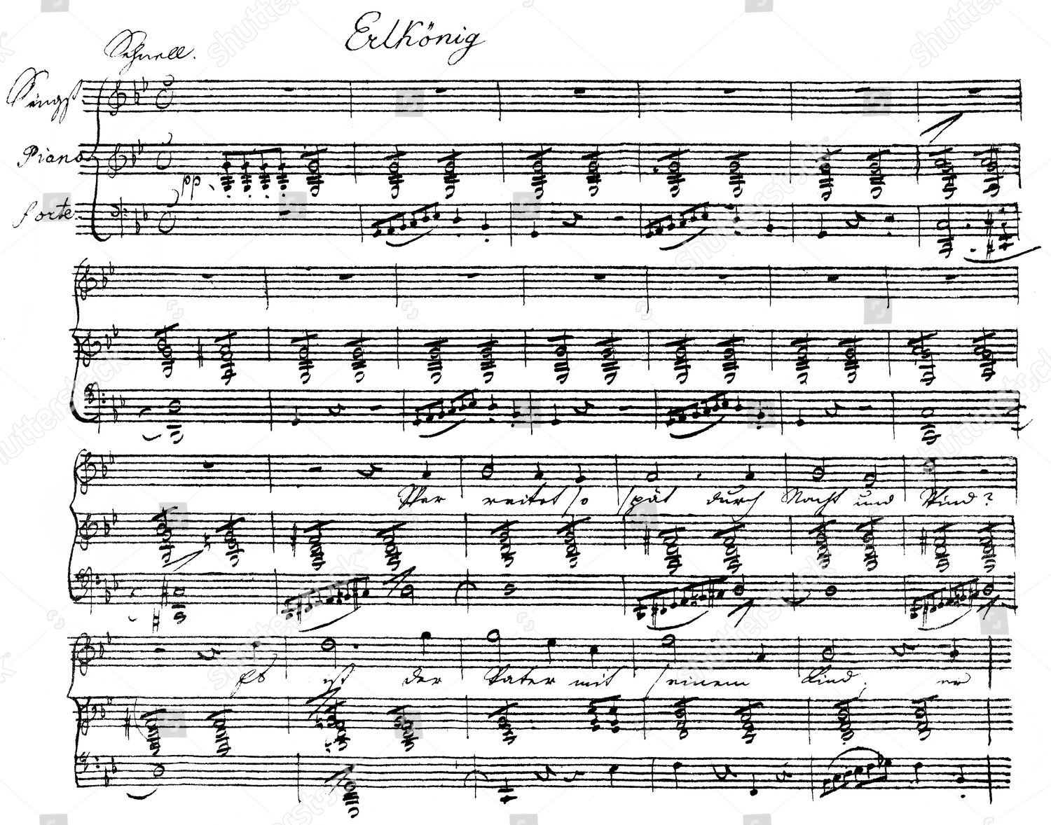 Erl King Historic Handwritten Sheet Music Editorial Stock Photo - Stock ...