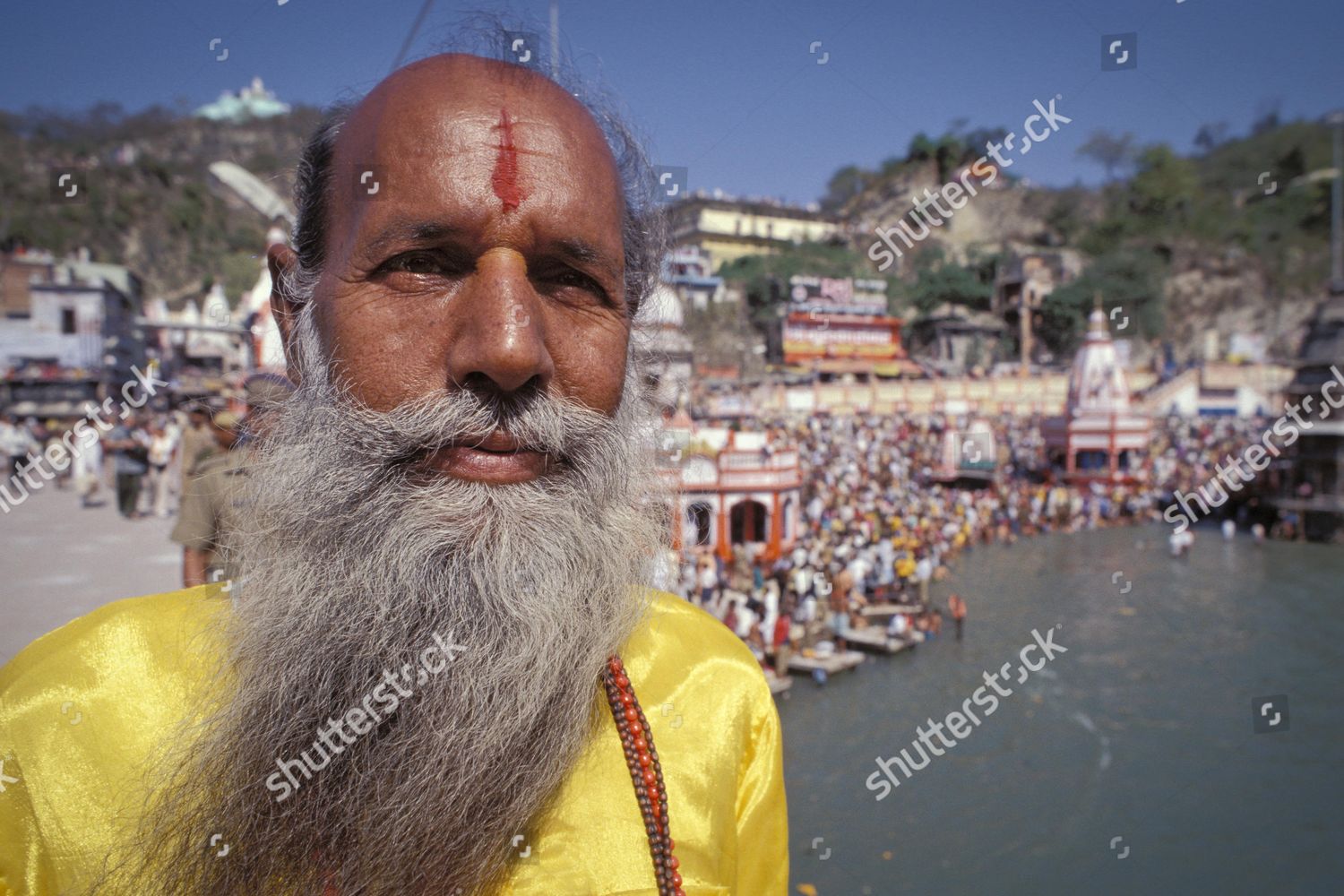 Hindu Priest Beard Portrait Kumbh Kumbha Editorial Stock Photo - Stock ...