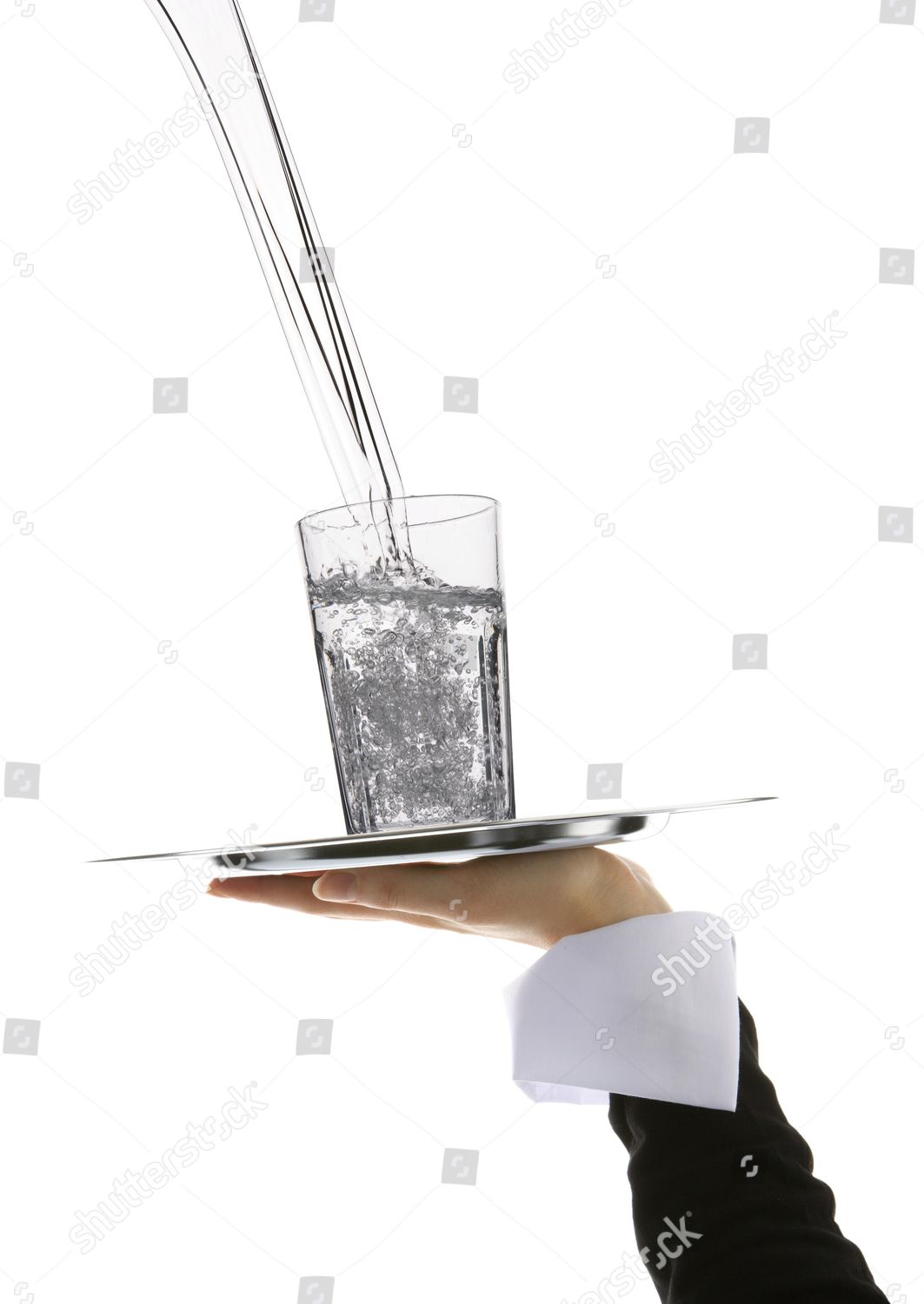 Mineral Water Tray Glass Being Served Editorial Stock Photo - Stock ...