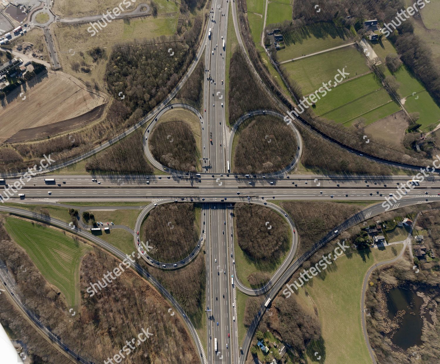 Aerial View A46 A3 Motorway Intersection Editorial Stock Photo - Stock ...