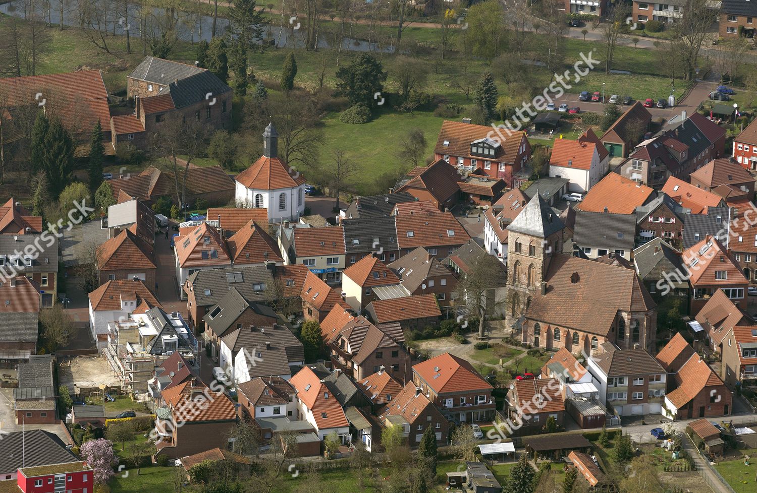 Aerial View Centre Schermbeck Reformed Chapel Editorial Stock Photo ...
