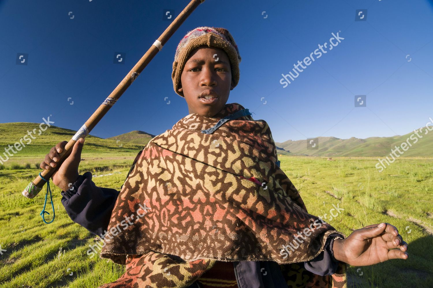 Young Basotho Man Wearing Traditional Costume Editorial Stock Photo ...